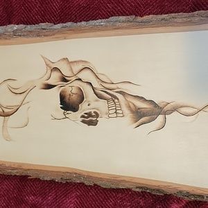 The Perfect Burn | Wall Decor | Smoking Skull Pyrography | Poshmark